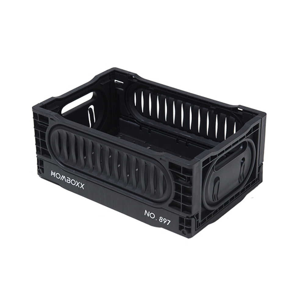Foldable milk crate, plastic collapsible storage box with Handle ...