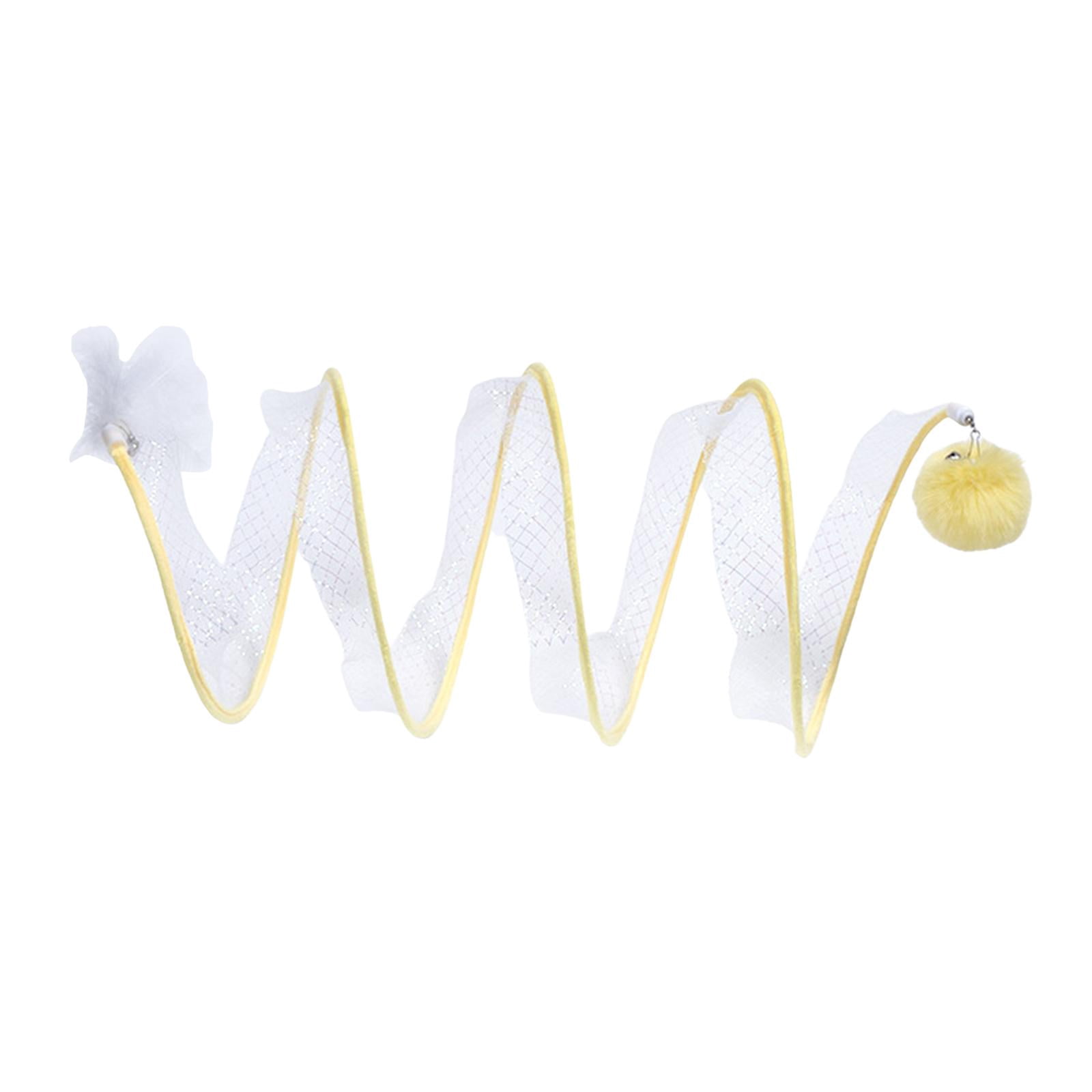 Folded Cat Tunnel Self Play Cat Toys Spring Toy Pet Toys Elastic Mesh ...