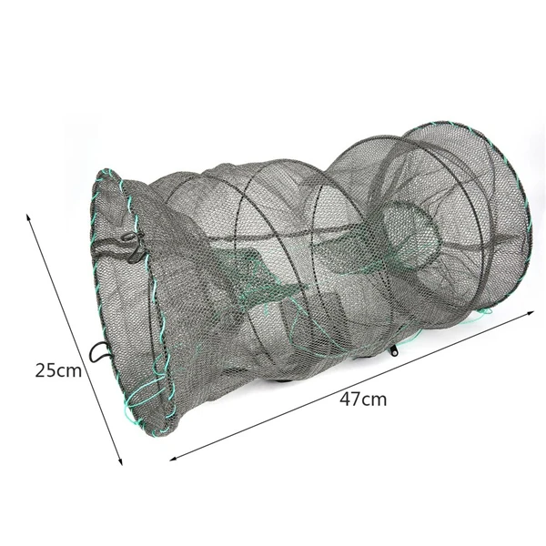 Folded Fishing Bait Trap Cage Style Fishing Net Upgrade Large Space for ...