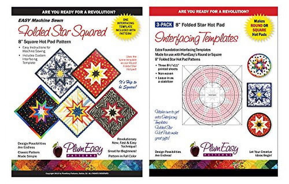 Folded Square Star Hot Pad Pattern Kit - Easy Machine Sewn Folded Star ...