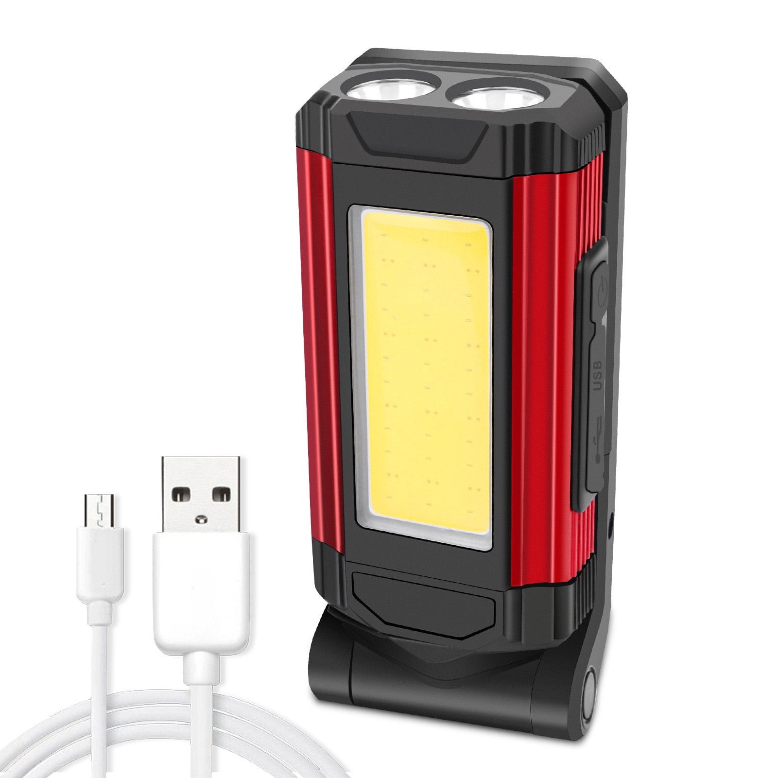 Folded Work Lights Aluminium Alloy USB Charging Magnetic COB Inspection ...