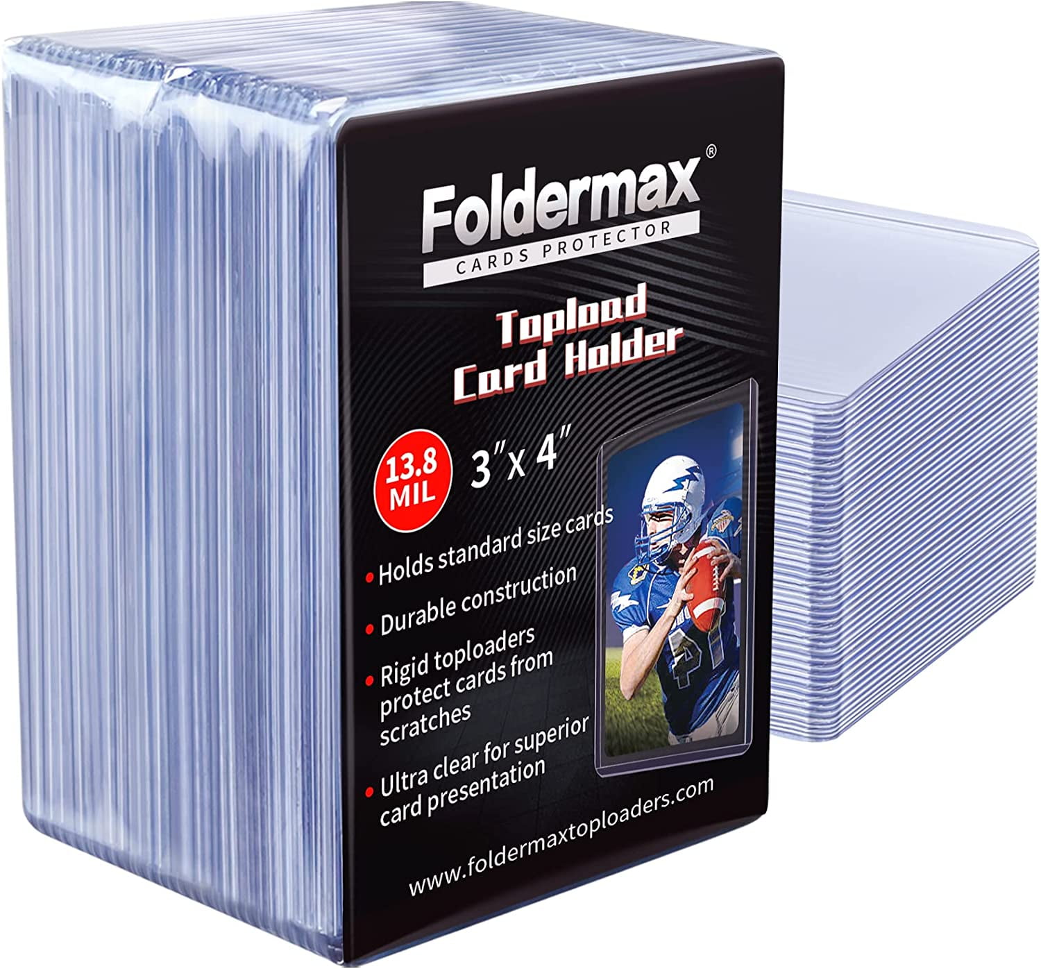 Foldermax 30-Count 35pt Baseball Card Holder, Thick Toploader Protector ...