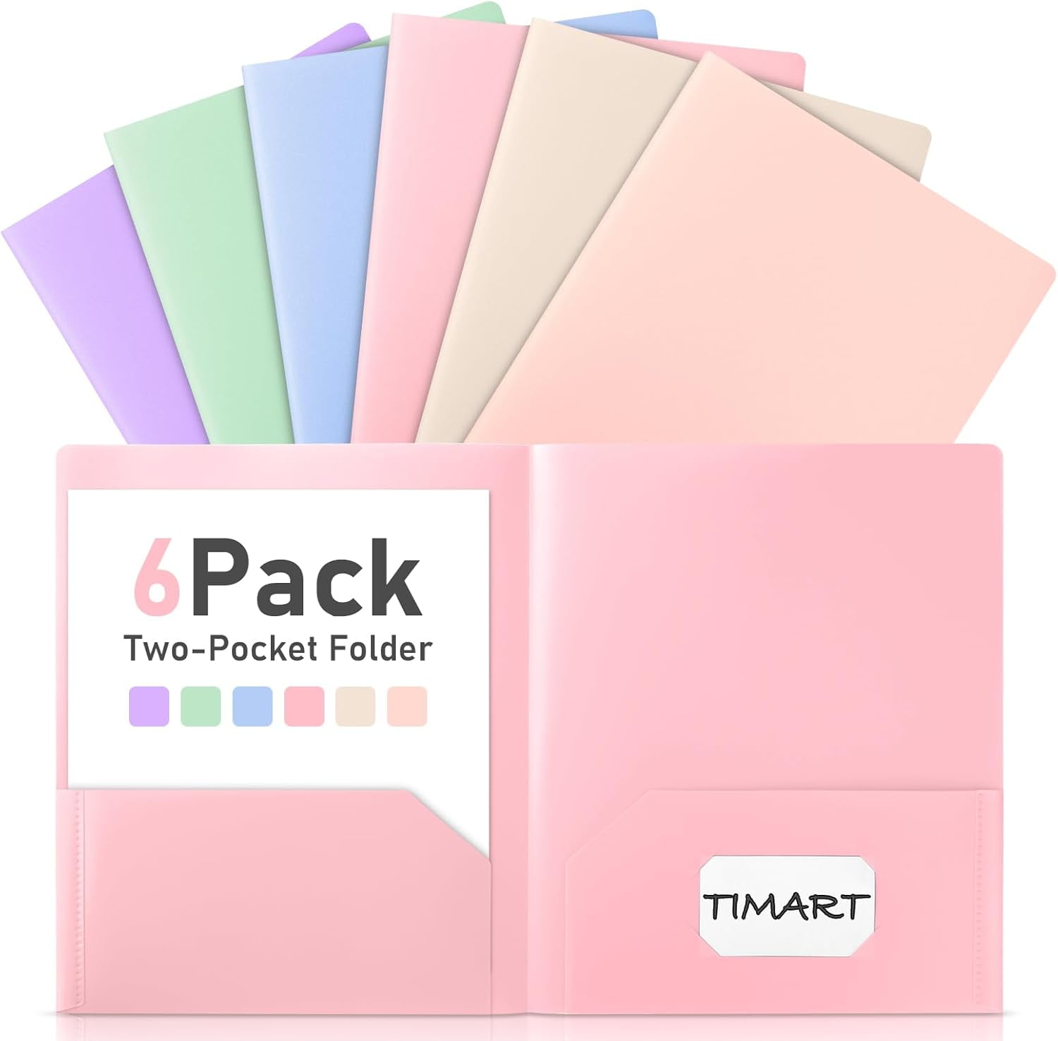 Folders with Pockets-6 Pack, 2 Pocket Folders Fit Letter Size Paper ...