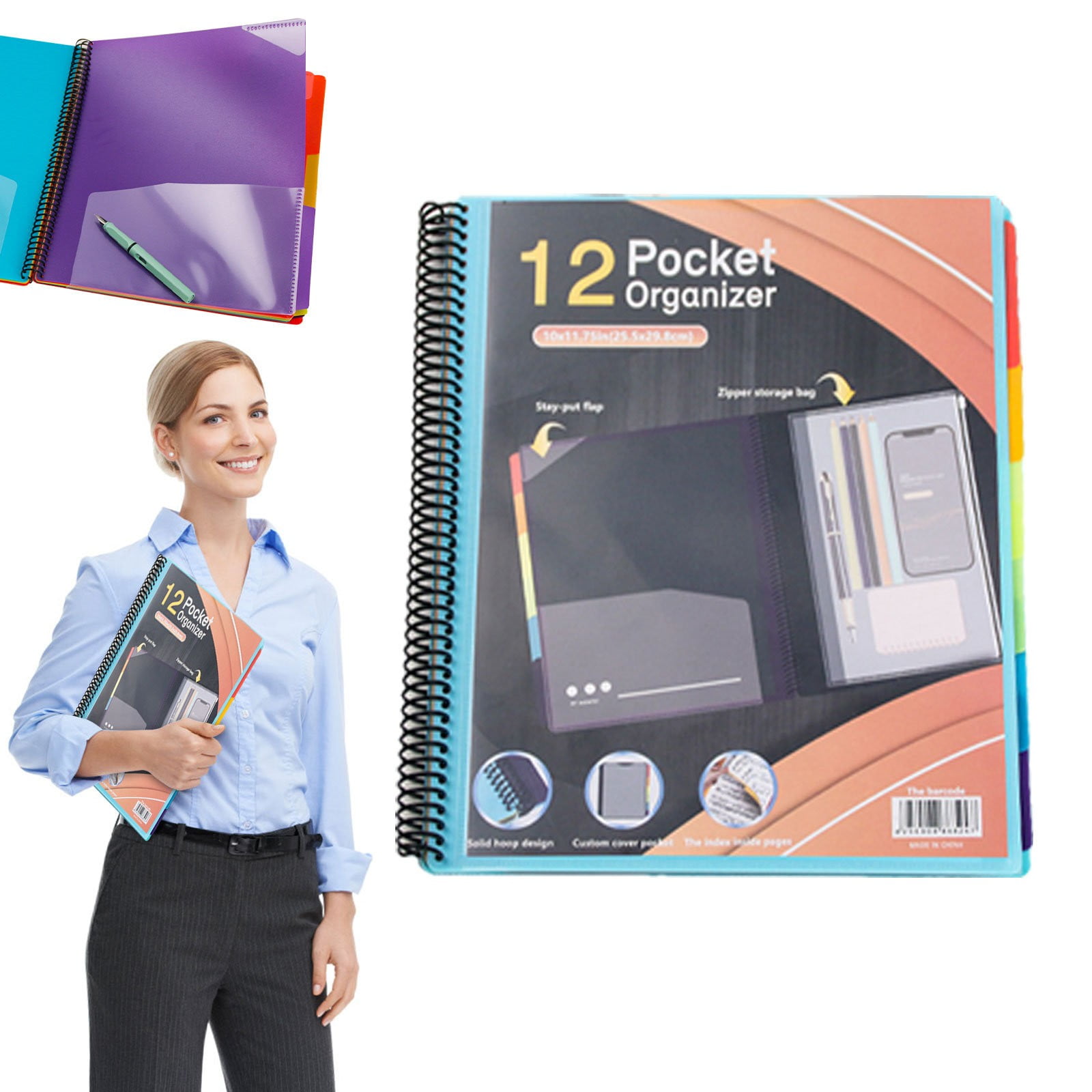 Folders with Pockets,Important Document Organizer,Binder Organizer,12 ...