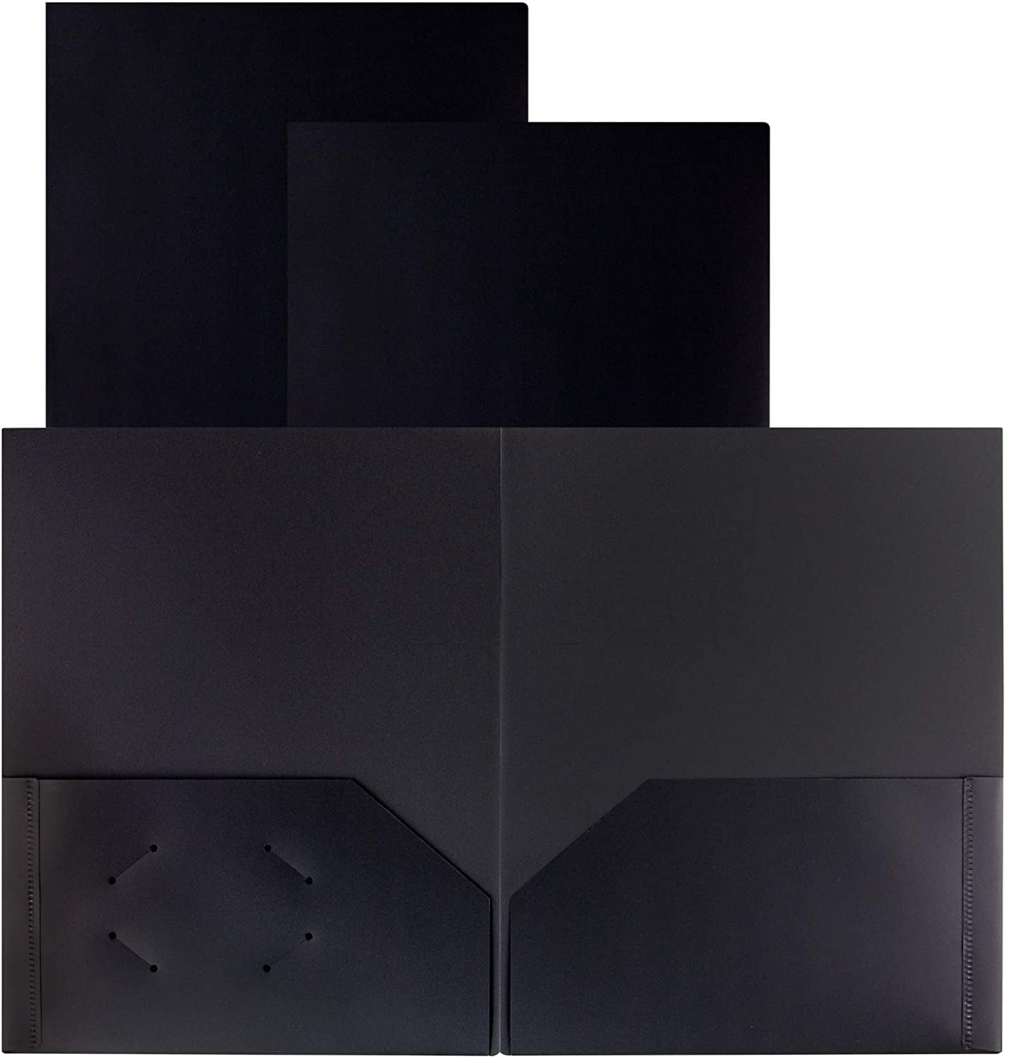 JYNOFD Plastic Folders with Pockets, Removable Labels, Black, Heavy ...