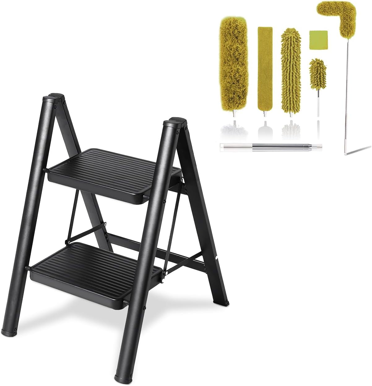 Folding 2 Step Ladder & Microfiber Duster Kit 6 Pcs - Walmart.com