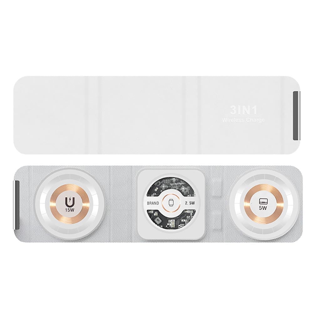 Folding 3-in-1 Magnetic Wireless Charger 15 Watt Mobile Phone Wireless ...