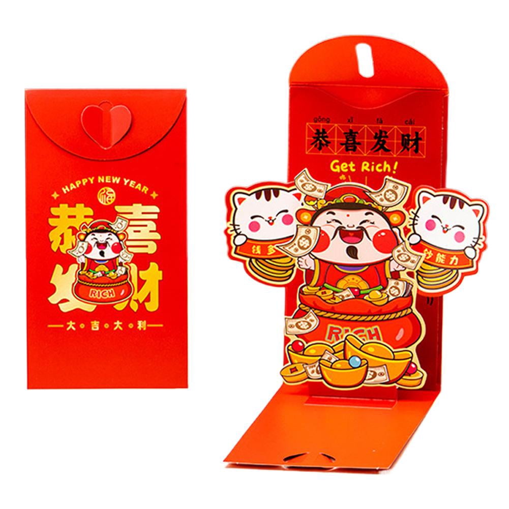 Folding 3D Chinese Red Envelopes, 2026 Horse Year Chinese Hongbao Lucky ...