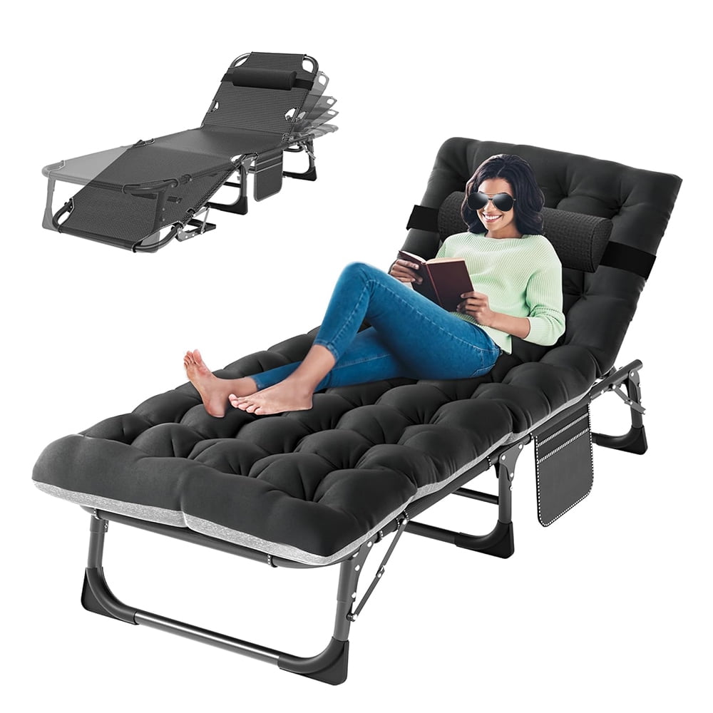 Folding 3in1 Lounge Chair, Adjustable Portable Chair,Heavy Duty 500LB ...