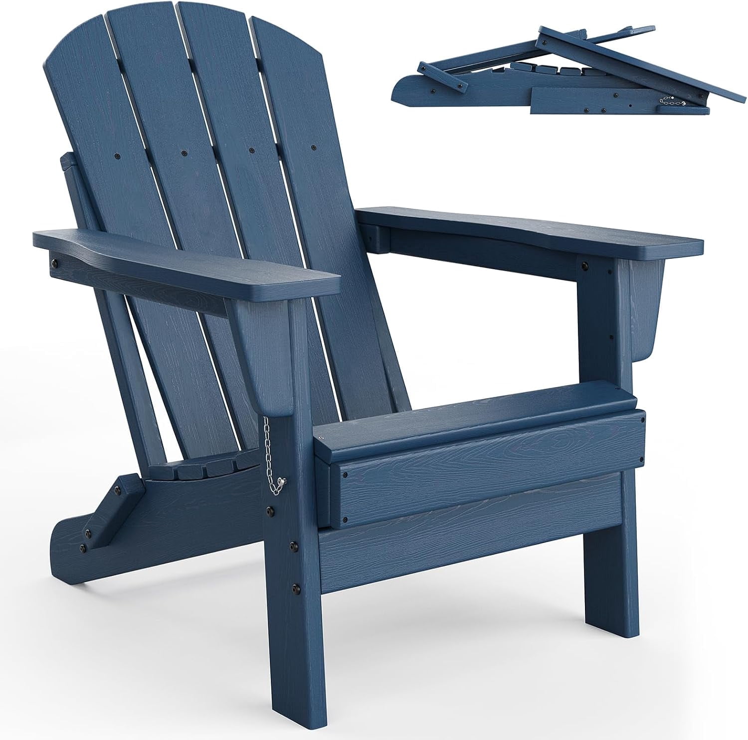 Folding Adirondack Chair, HDPE Outdoor All-Weather Fire Pit Chairs ...
