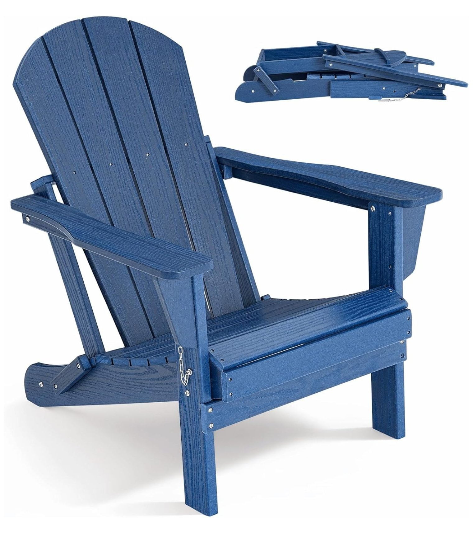 Folding Adirondack Chair, HDPE All Weather Chairs, Wooden Textured ...