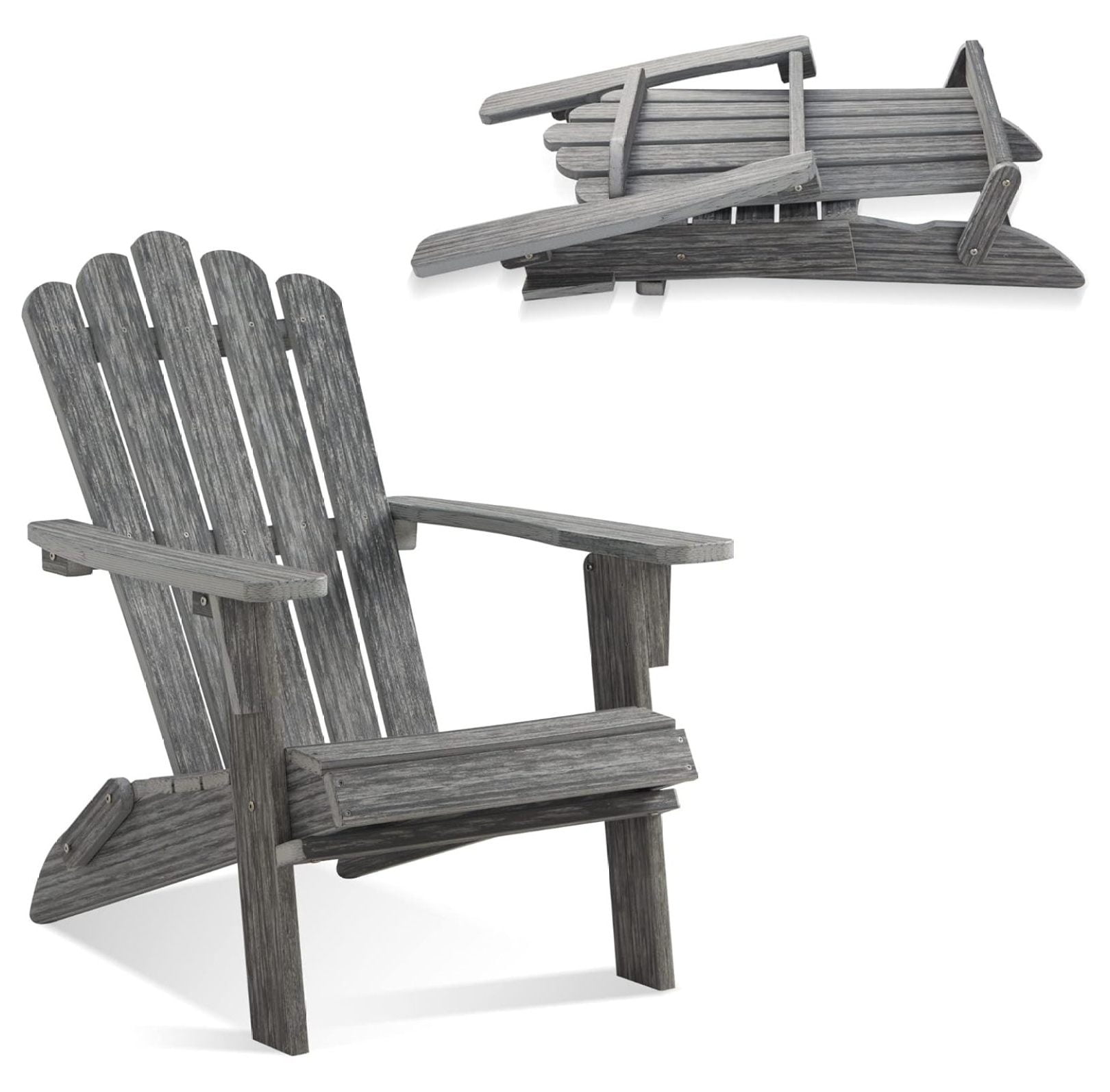 Folding Adirondack Chair, Lumber Chair, Durable All-Weather Patio ...
