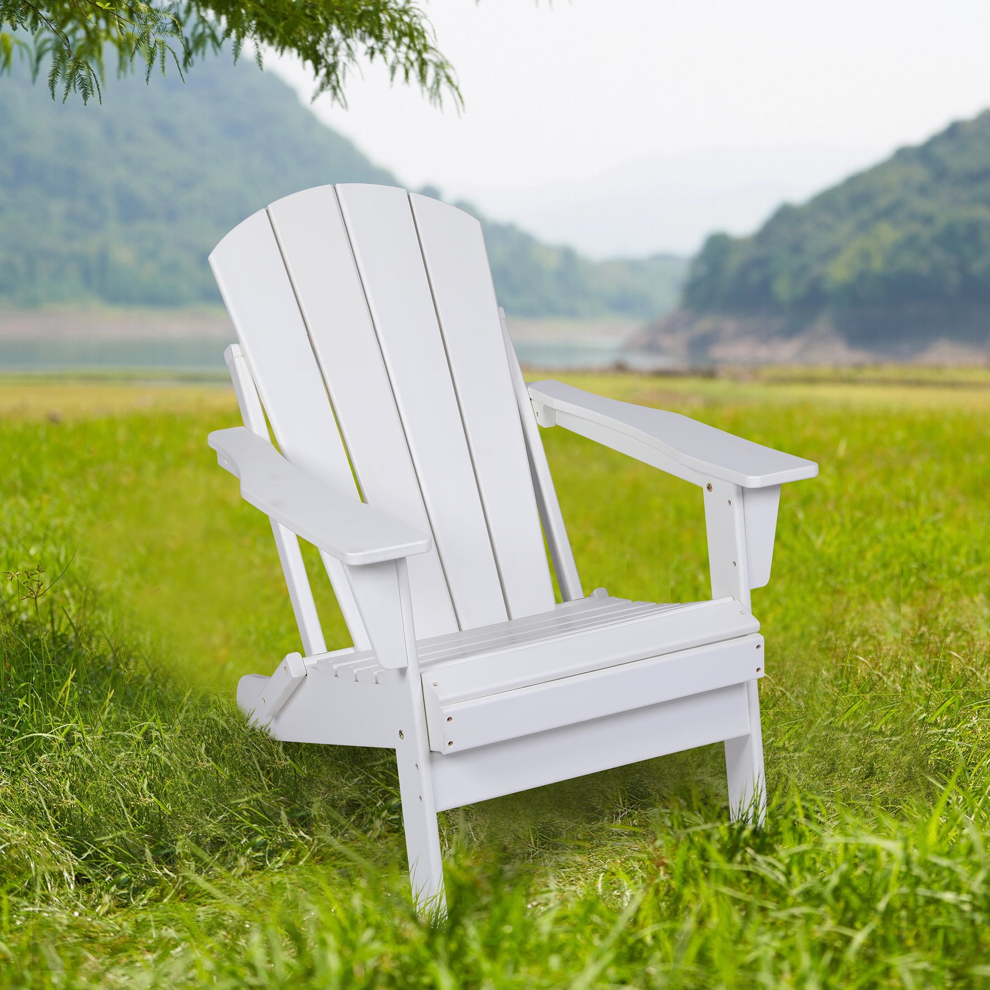 Folding Adirondack Chair, Relaxing Stackable Arm Rest Ergonomic HDPE ...