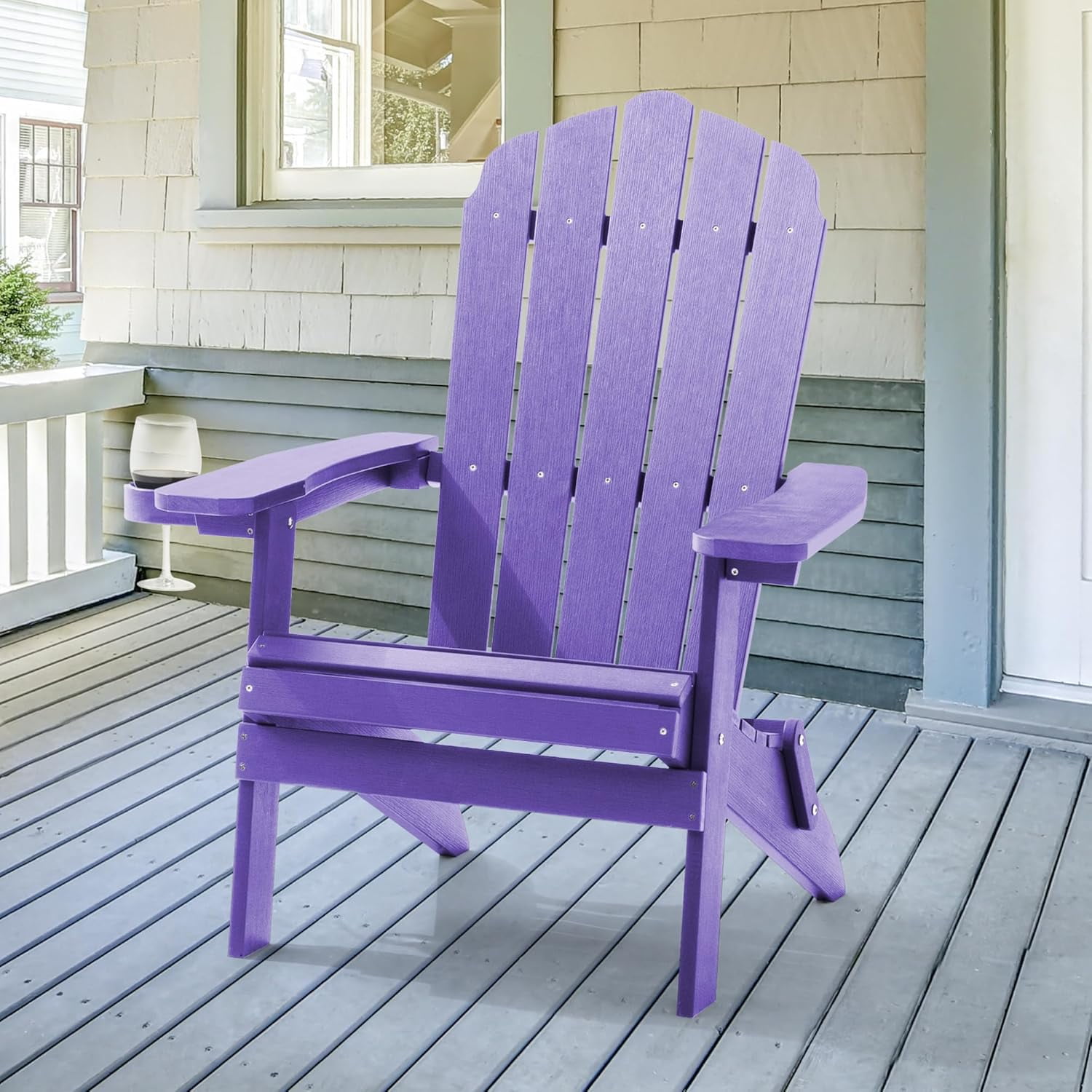 Folding Adirondack Chairs, Plastic Adirondack Chair with Cup Holder ...