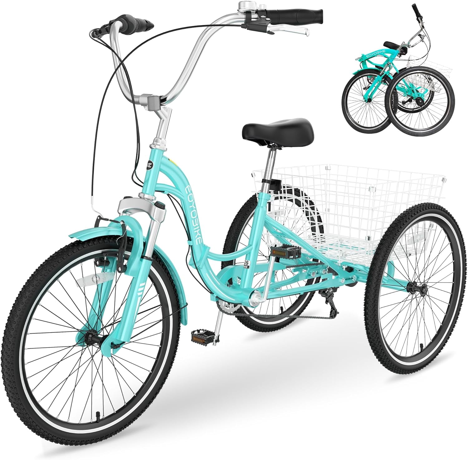 MOPHOTO Adult Folding Tricycles,7 Speed Folding Adult Trikes,20 Inch ...