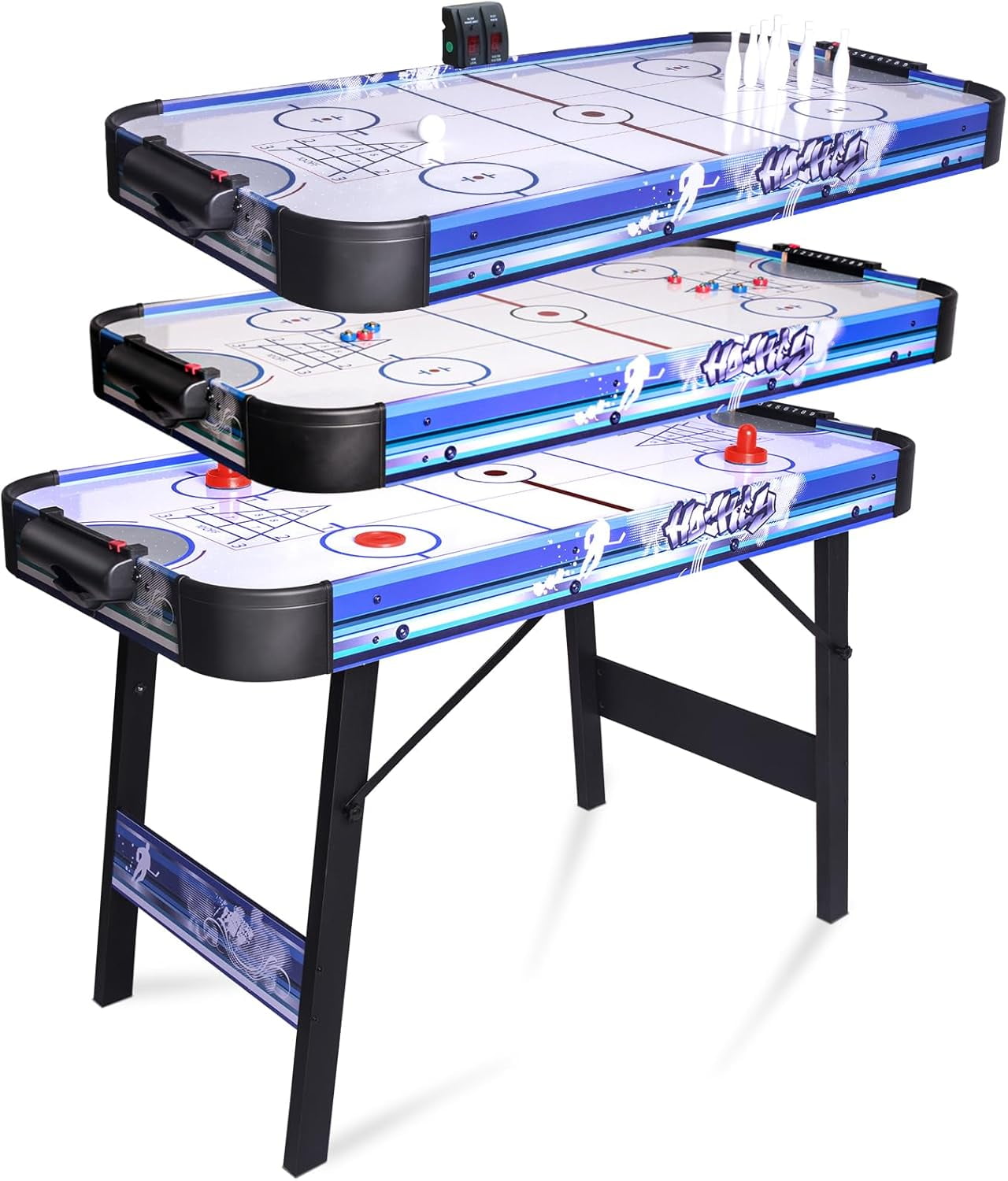 Folding Air Hockey Table 48" Powered Hockey Game Table 4ft Indoor ...