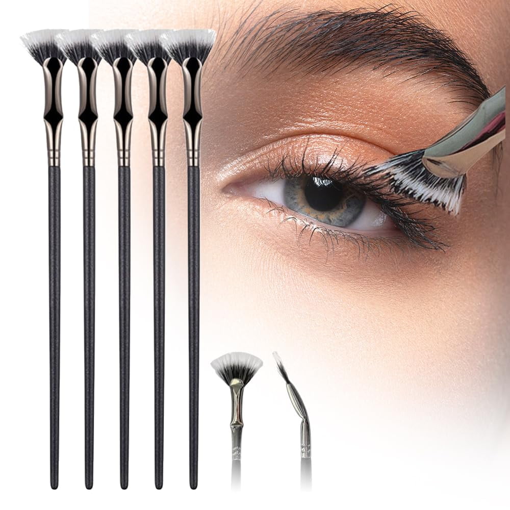 Folding Angle Scalloped Lash Brush, 2025 New Eyelash Fan Brush ...