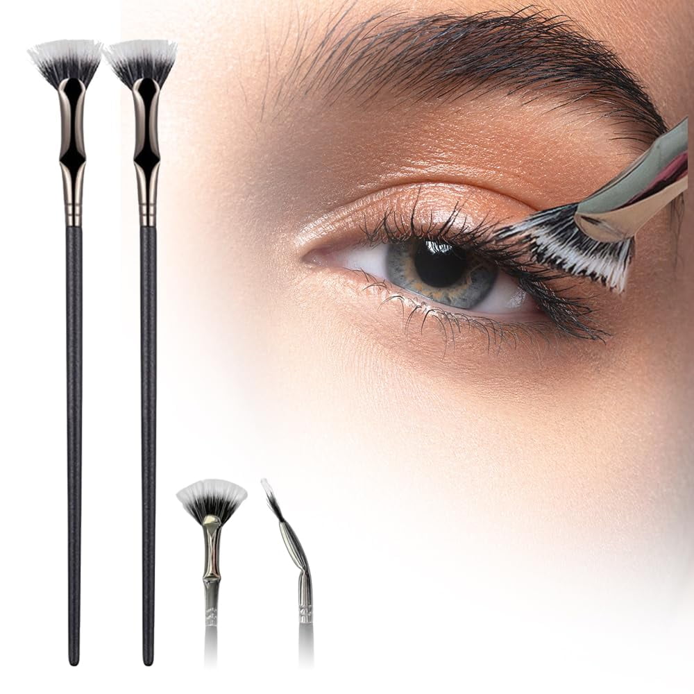 Folding Angle Scalloped Lash Brush, 2025 New Eyelash Fan Brush ...