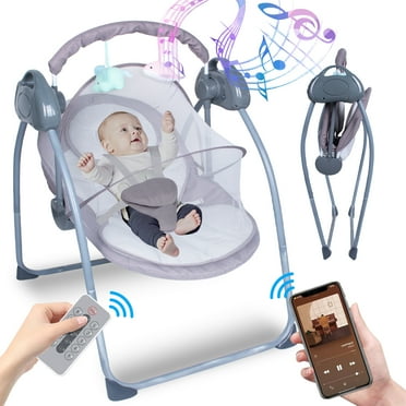 Electric Baby Swing, Bioby Infant Swing Rocker with Remote Control, 5 ...