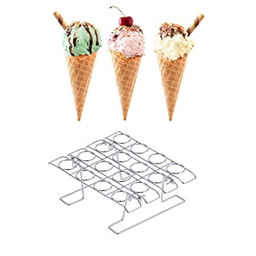Folding Baking Rack, 16-Hole Folding Baking Rack Ice Cream Rack Stand ...