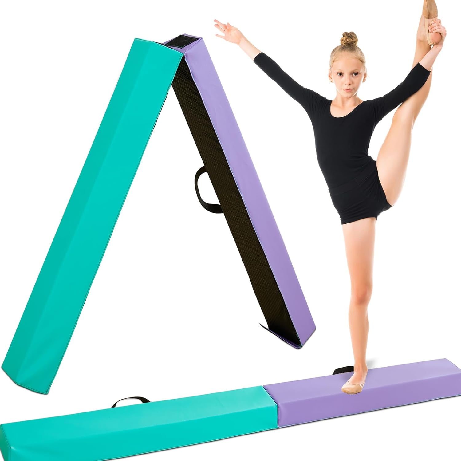 Folding Balance Beam for Kids 3-5,Soft Gymnastics Floor Beam for Kids 6 ...