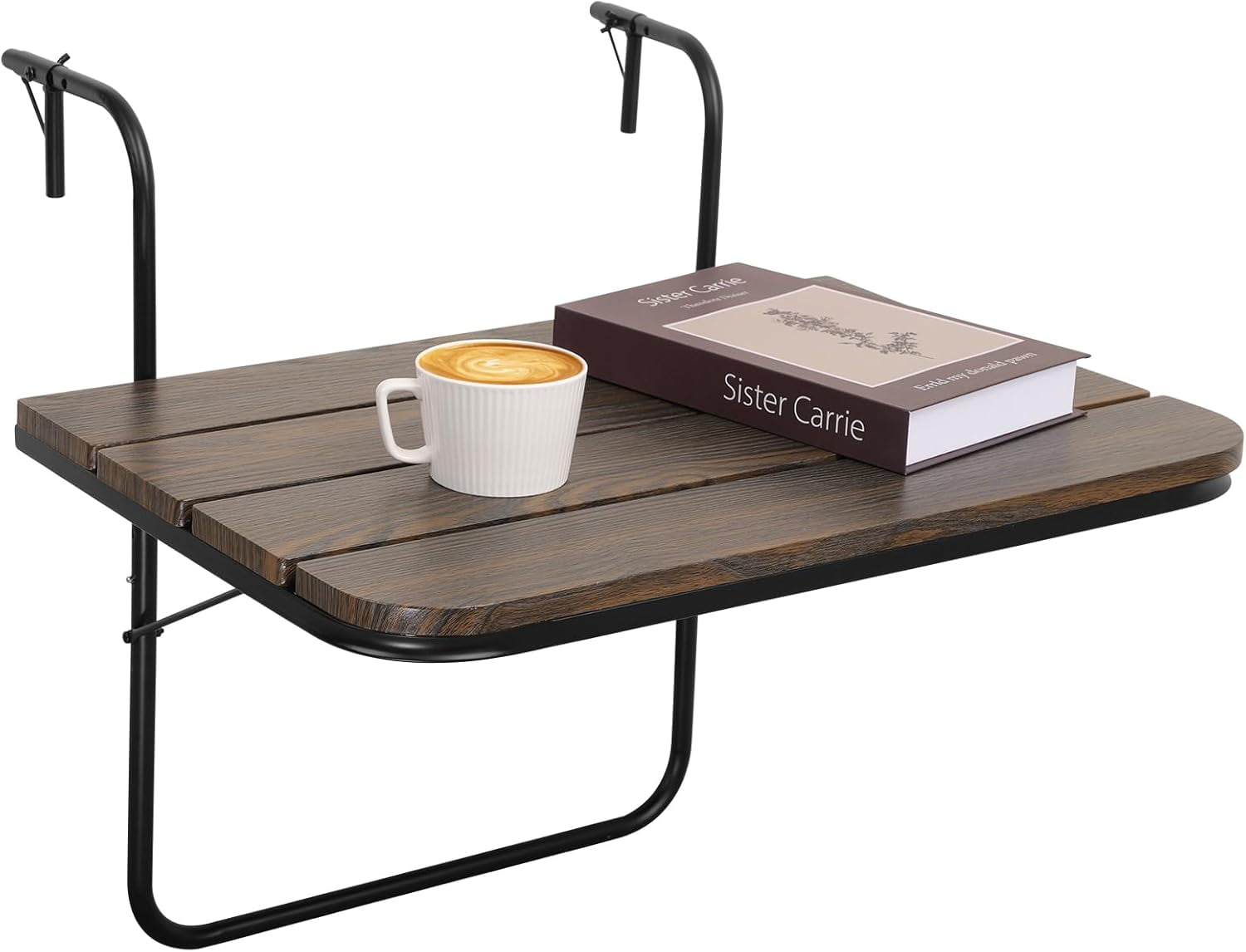 Folding Balcony Railing Table for Indoor Outdoor Patio - Adjustable ...