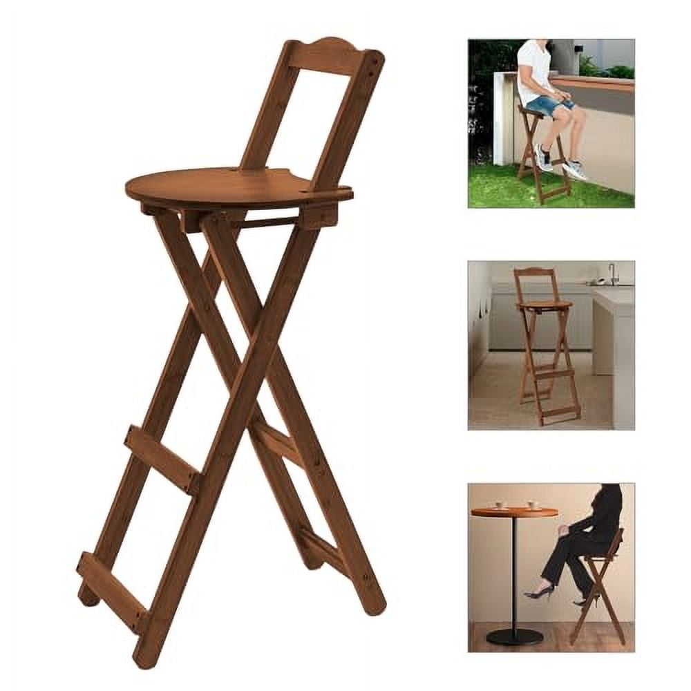Folding Bamboo Bar Stools, 29-inch Kitchen Counter Height Stools with ...
