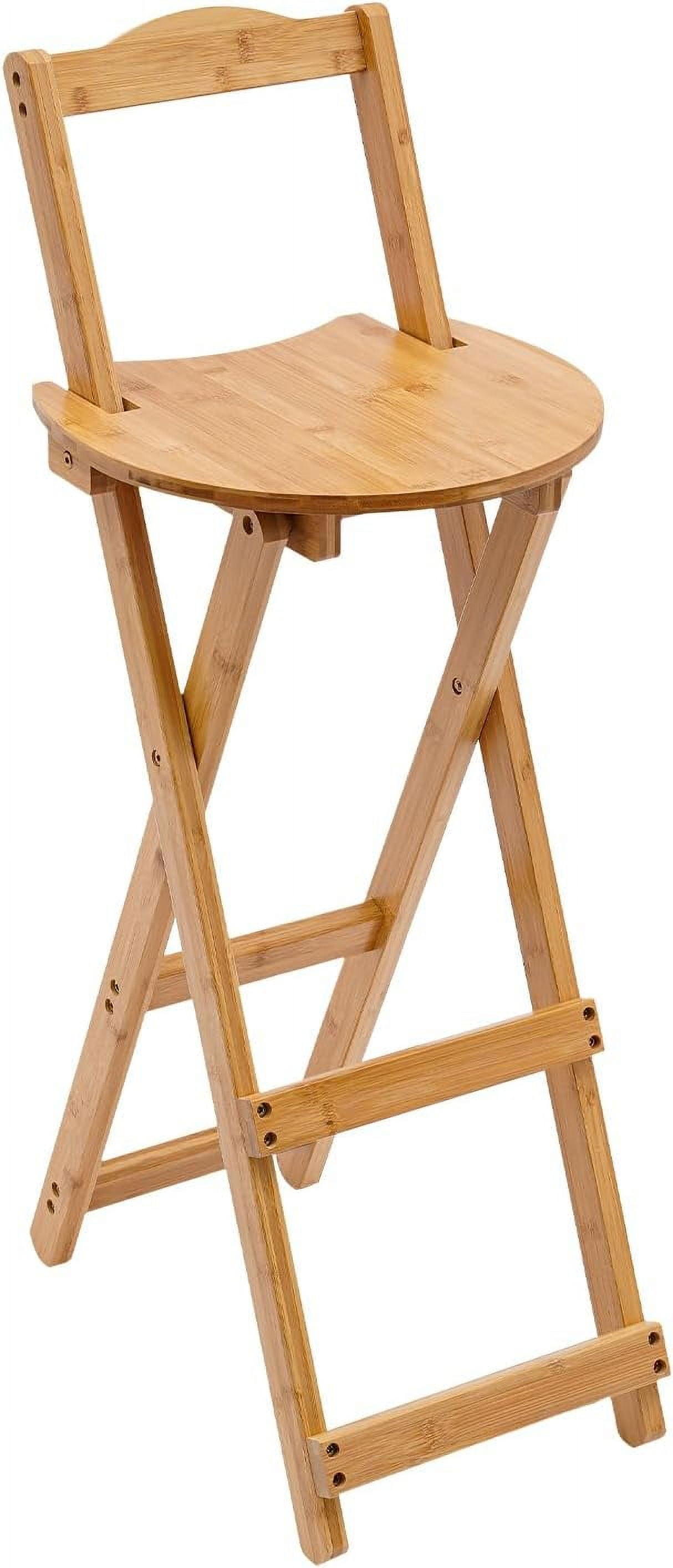 Folding Bamboo Bar Stools, 29-inch Kitchen Counter Height Stools with ...