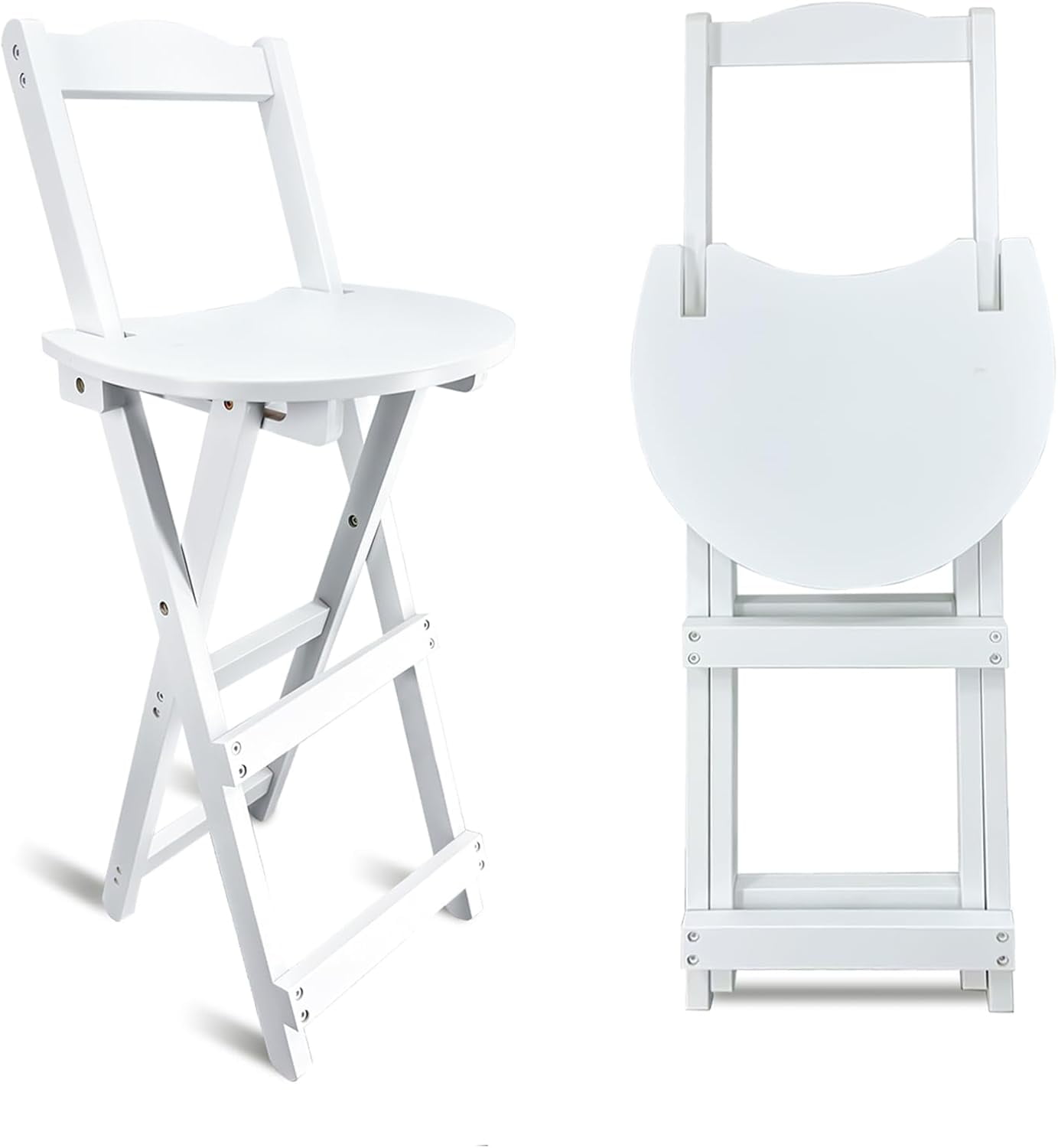 Folding Bar Stool - 24 inch Portable Wooden Counter Chair - Outdoor ...