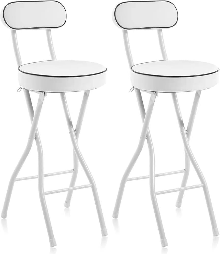 Folding Bar Stool with Back,Folding Stools Leather Padded Counter ...
