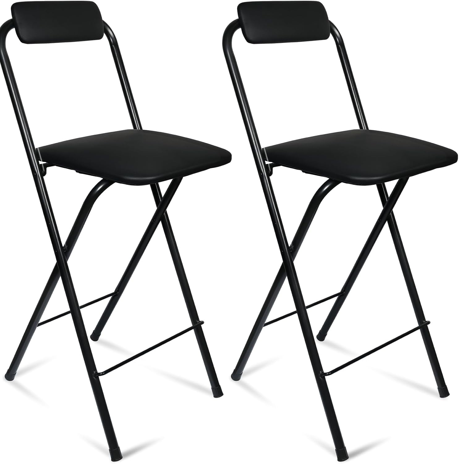 Folding Bar Stool with Back, Tall Foldable Stool Chair Portable Adult ...