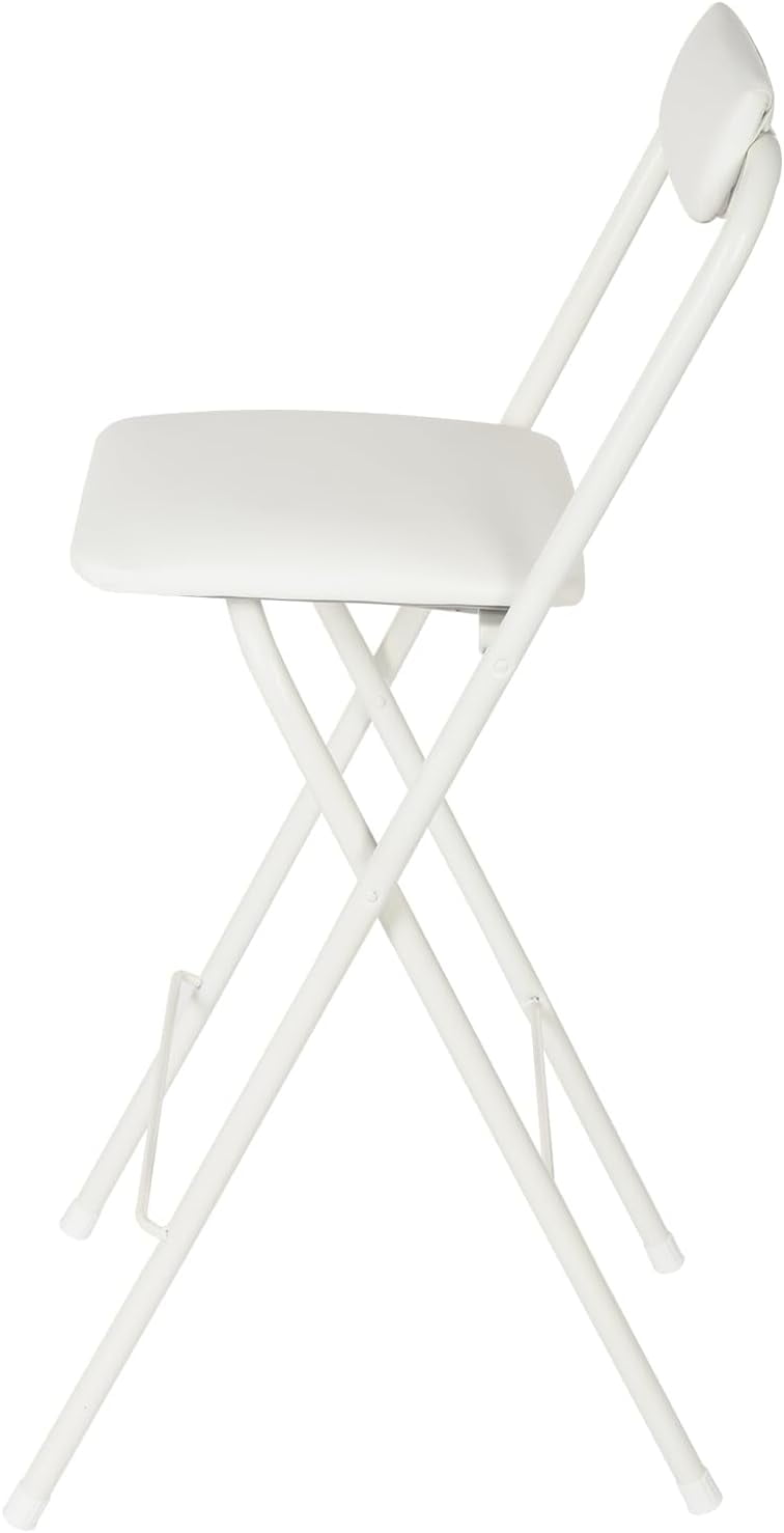 Folding Bar Stool with Backrest, 27.56in Tall Folding Chair ...