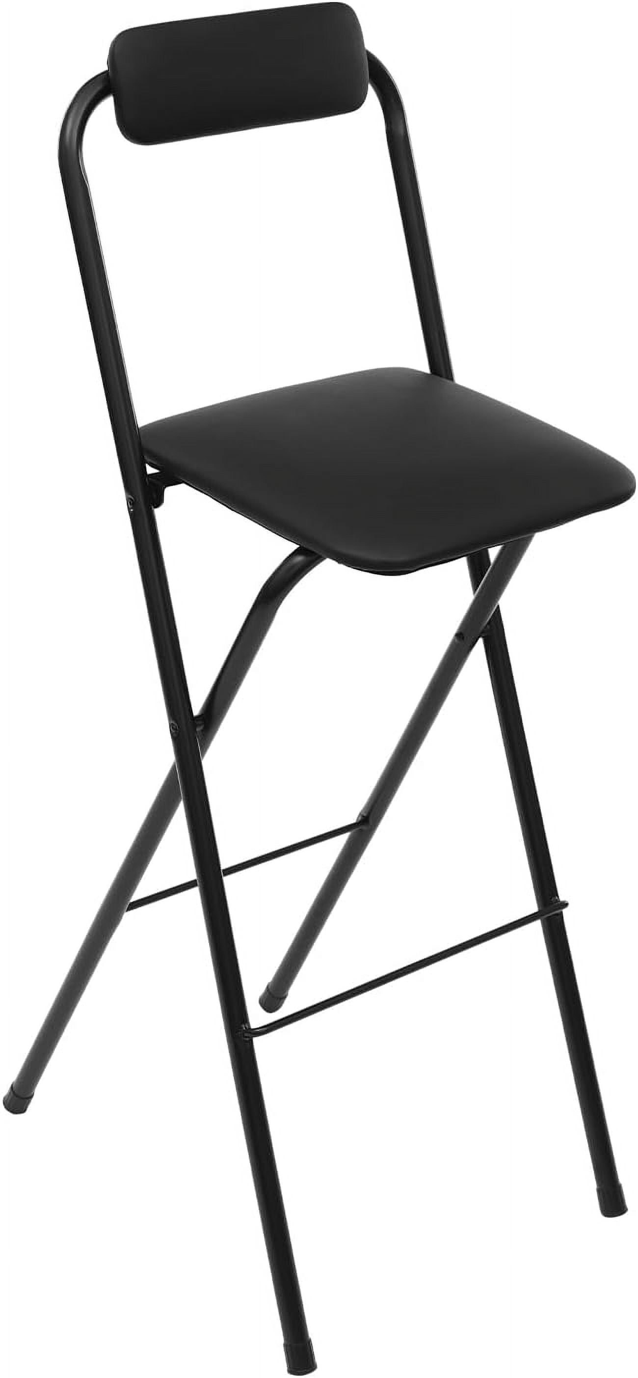 Folding Bar Stool with Backrest, 29.53 Tall Folding Chair, Comfortable ...