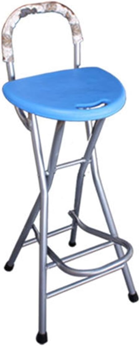 Folding Bar Stool with Backrest,Counter Height Foldable Stool, Portable ...