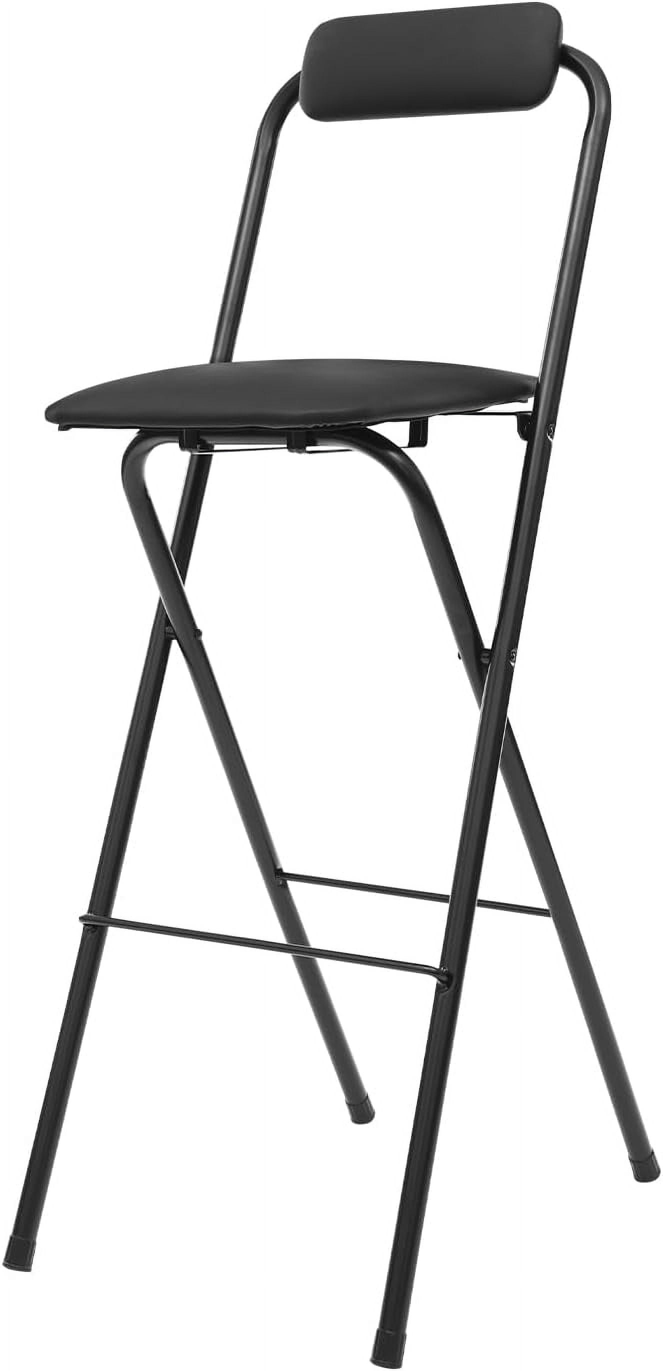Folding Bar Stool with Backrest, Tall Foldable Stool Chair Portable ...