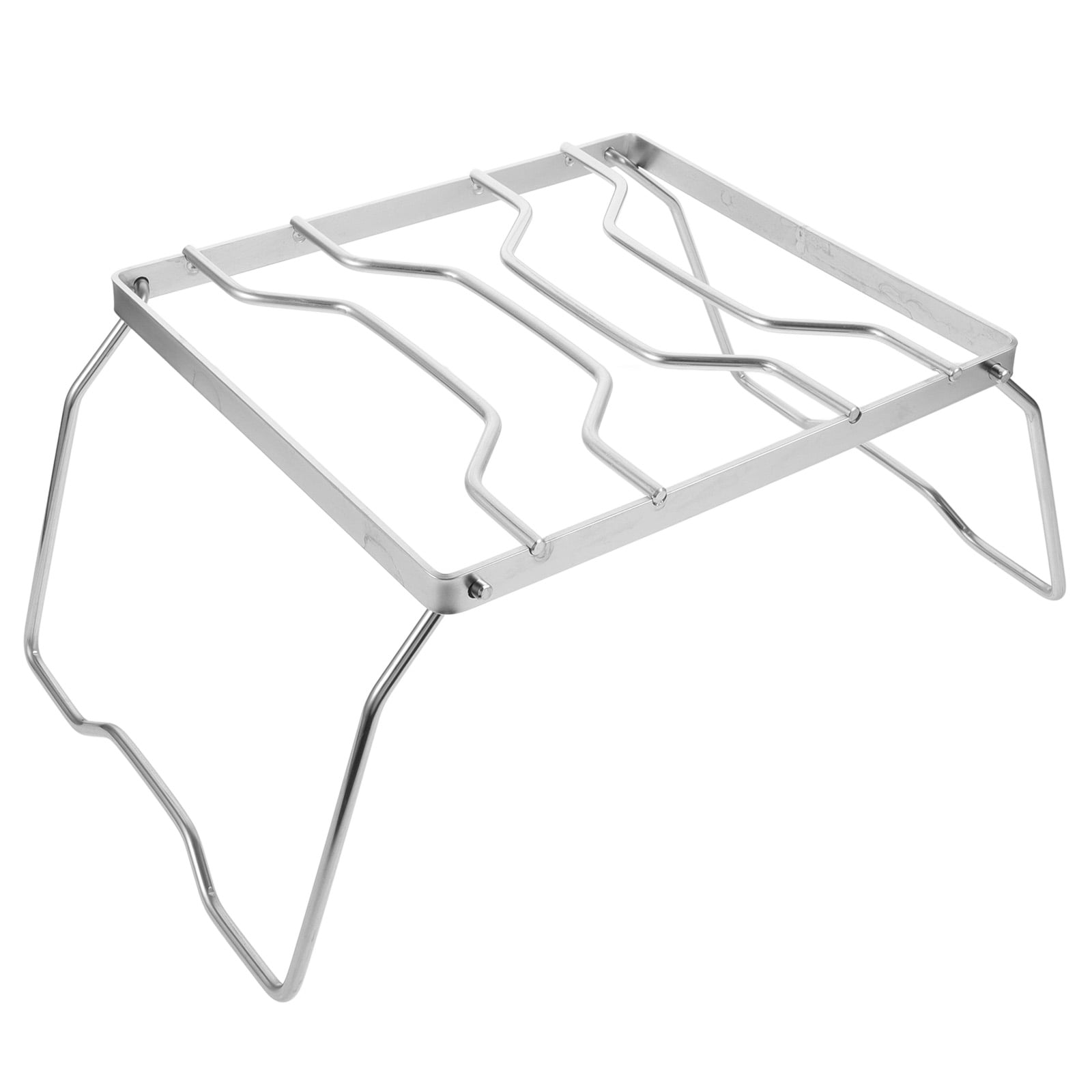 Folding Barbecue Rack Stainless Steel Stand Foldable Silver - Walmart.com