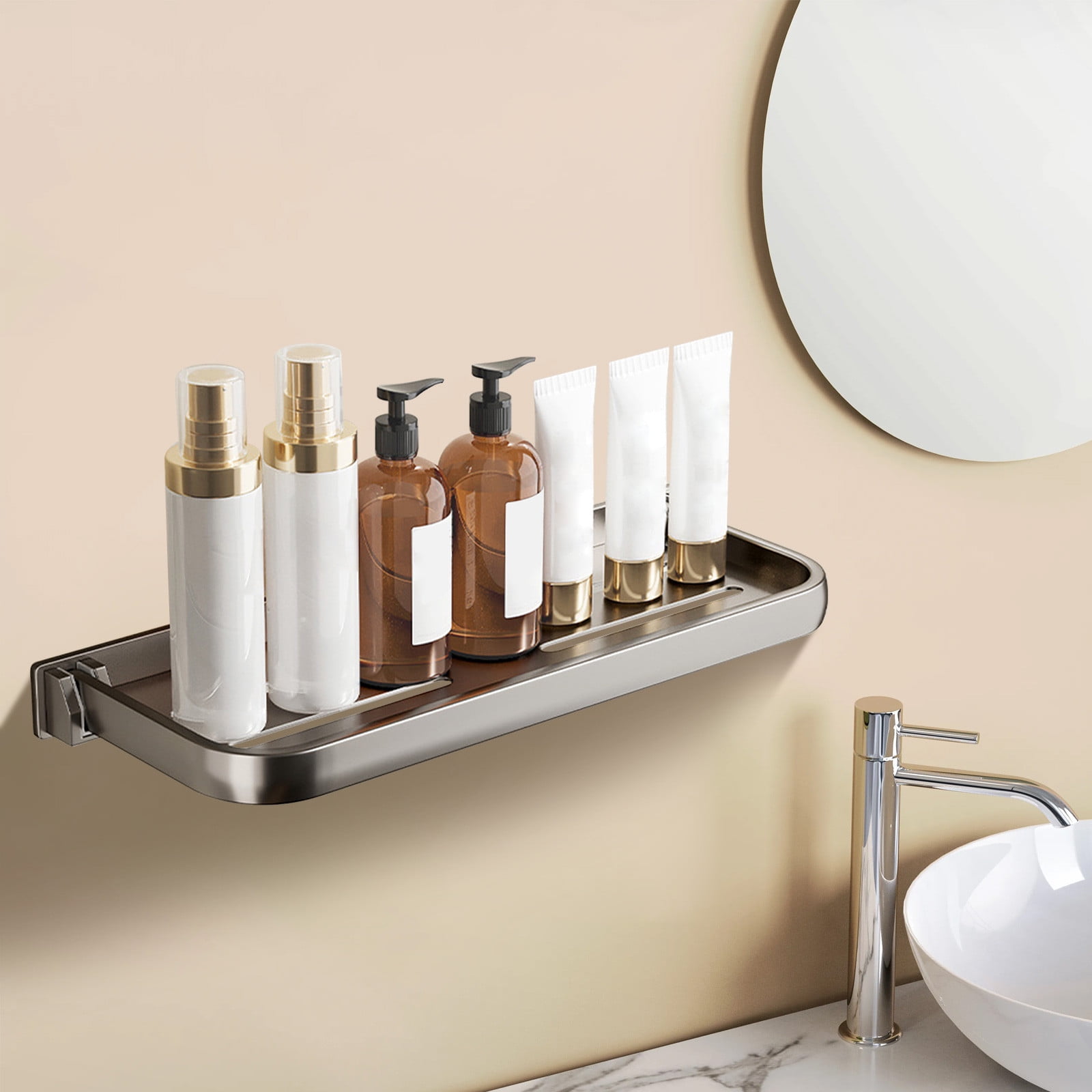 Folding Bathroom Shelf - Space Saving Aluminum Alloy Wall Mounted ...