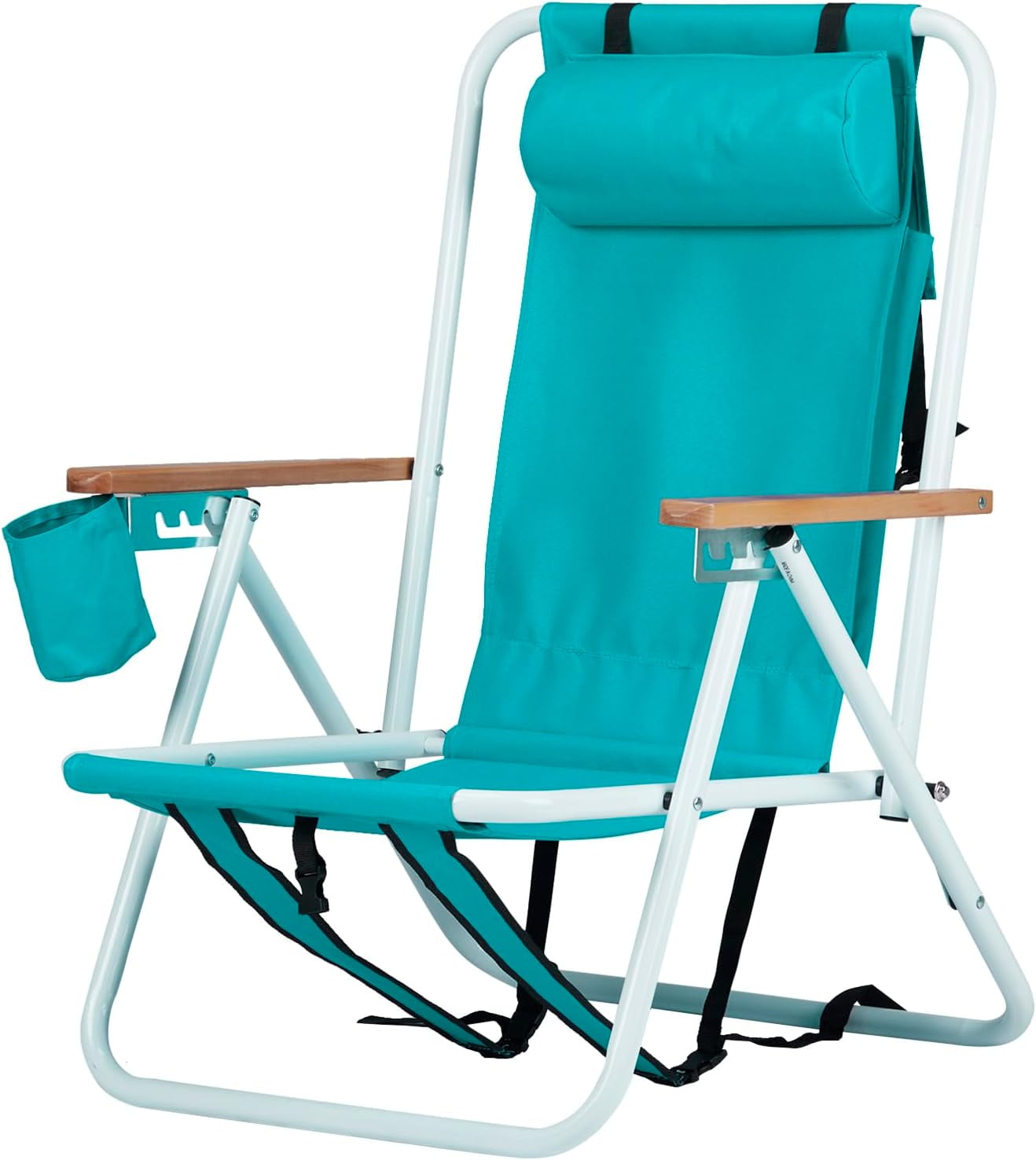 Folding Beach Chair with 350LBS Capacity, Portable Backpack Chair with ...