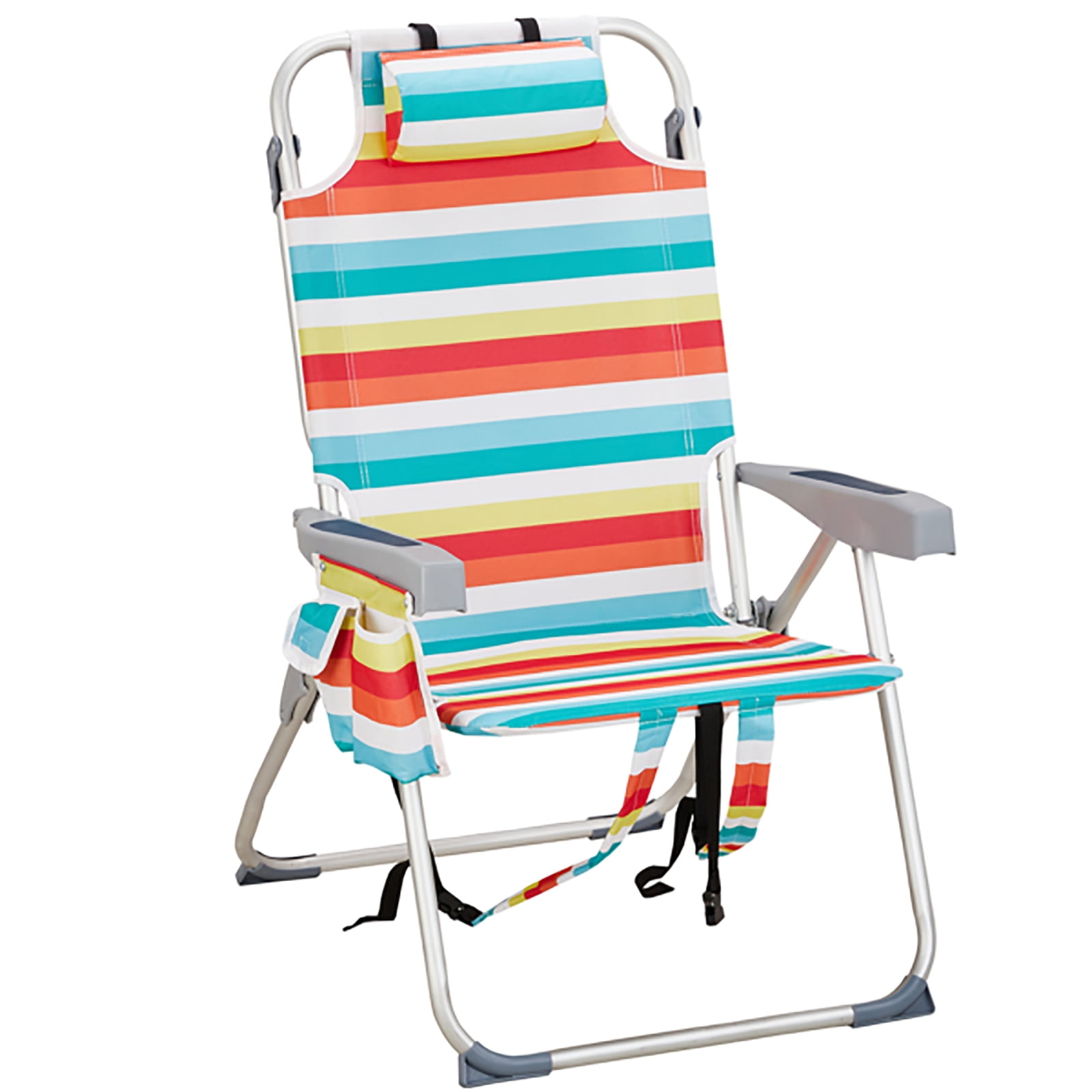 Folding Beach Chair, Beach Chairs with 5-Position Recline, 330lbs ...