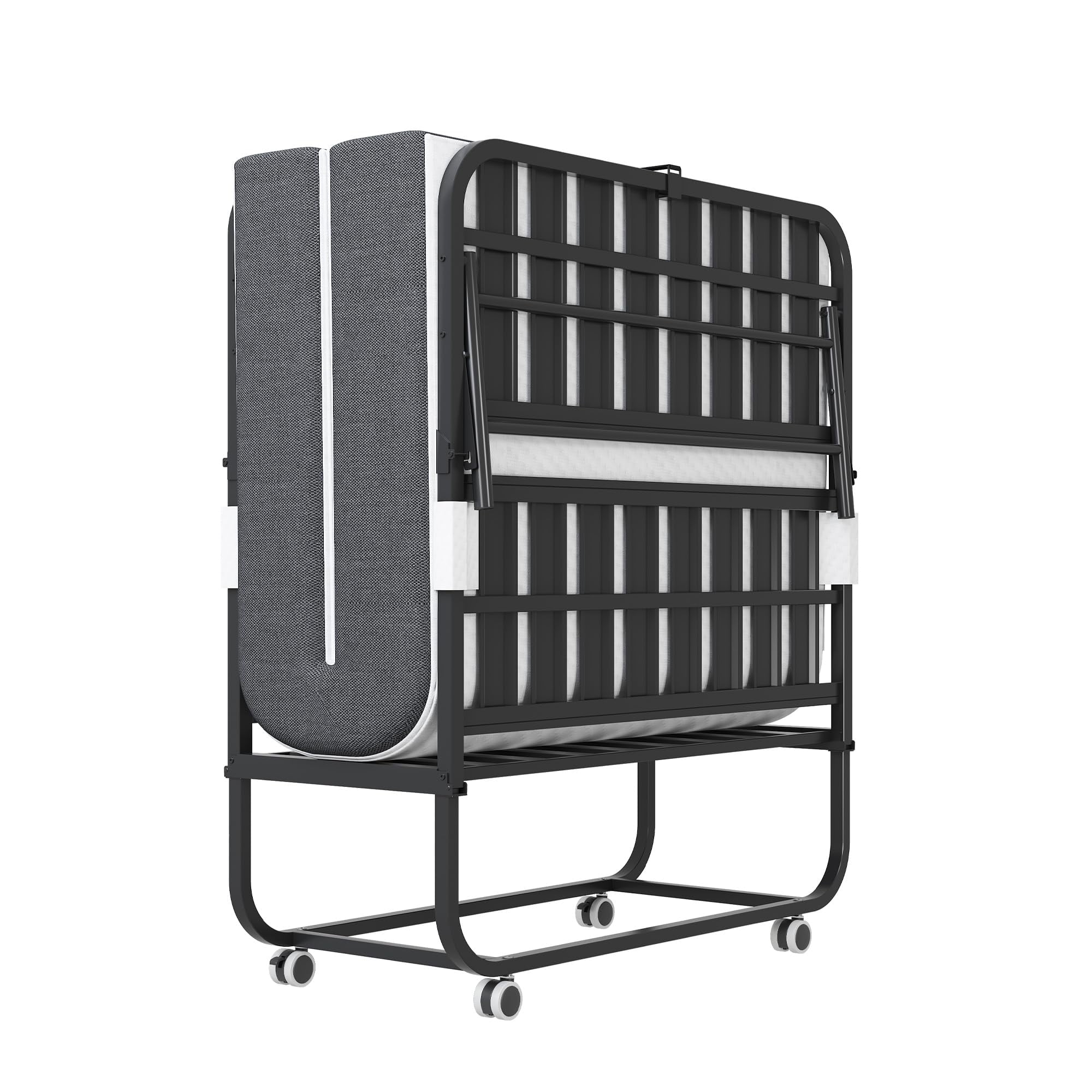 Folding Bed with Mattress, 75"*38" Thick Memory Foam Mattress, Heavy ...