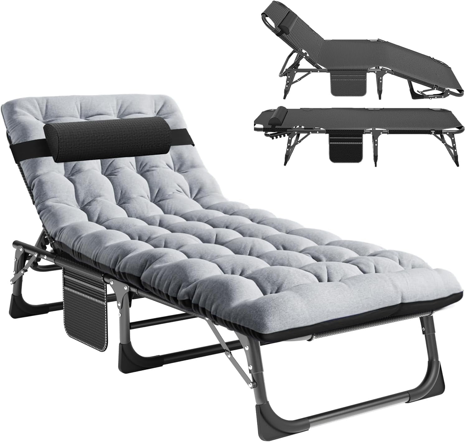 Folding Bed with Mattress Cot Size Foldable Guest Beds Hideaway Cot for ...