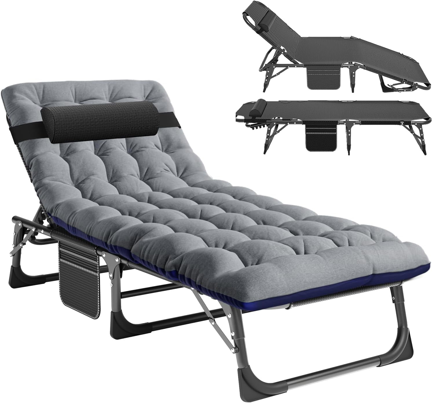 Folding Bed with Mattress Cot Size Foldable Guest Beds Hideaway Cot for ...