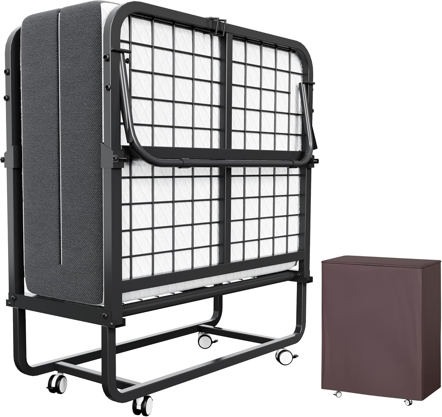 Folding Bed with Mattress, Portable Foldable Bed with Premium 5 Inch ...