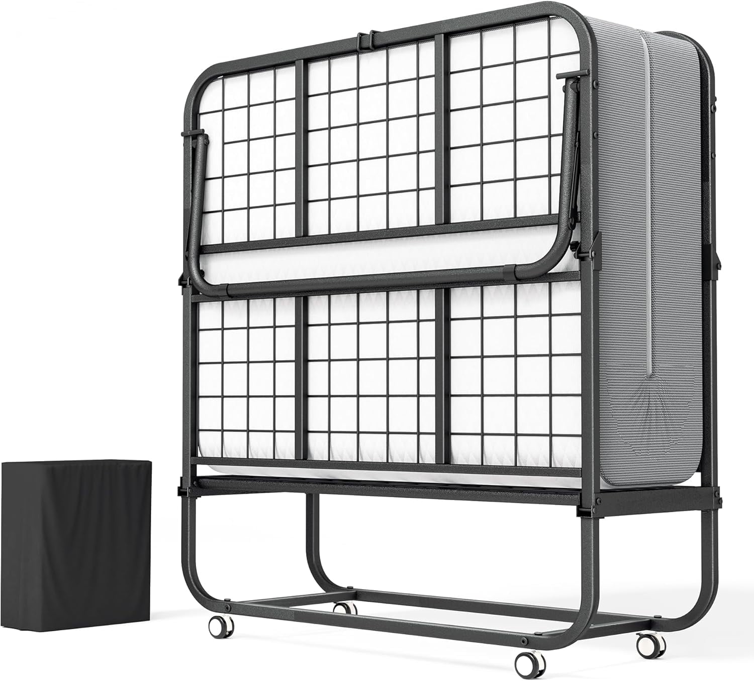 Folding Bed with Mattress, Rollaway Bed with Mattress for Adults, 5 ...