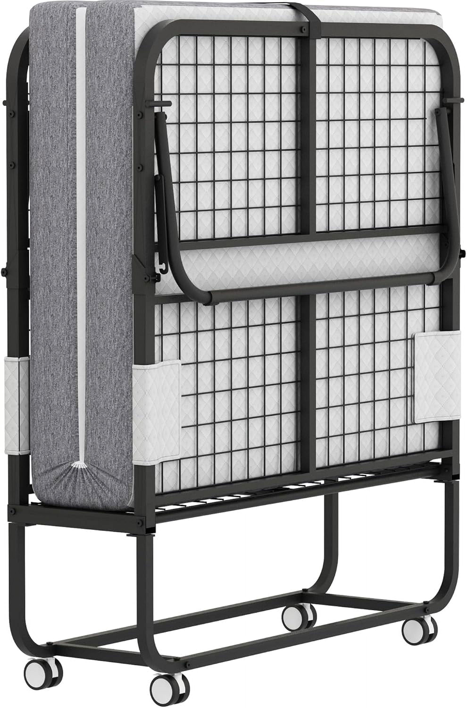 Folding Bed with Mattress 75" x 31" Rollaway Portable Foldable Twin ...