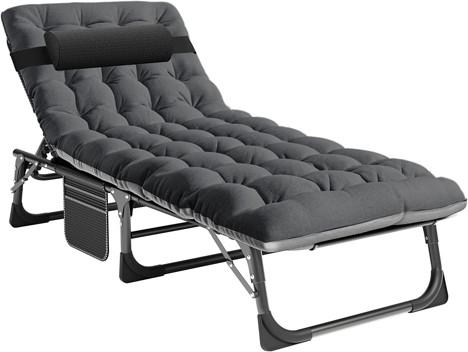 Folding Bed with Mattress Foldable Adult Cots with Pad Portable Guests ...