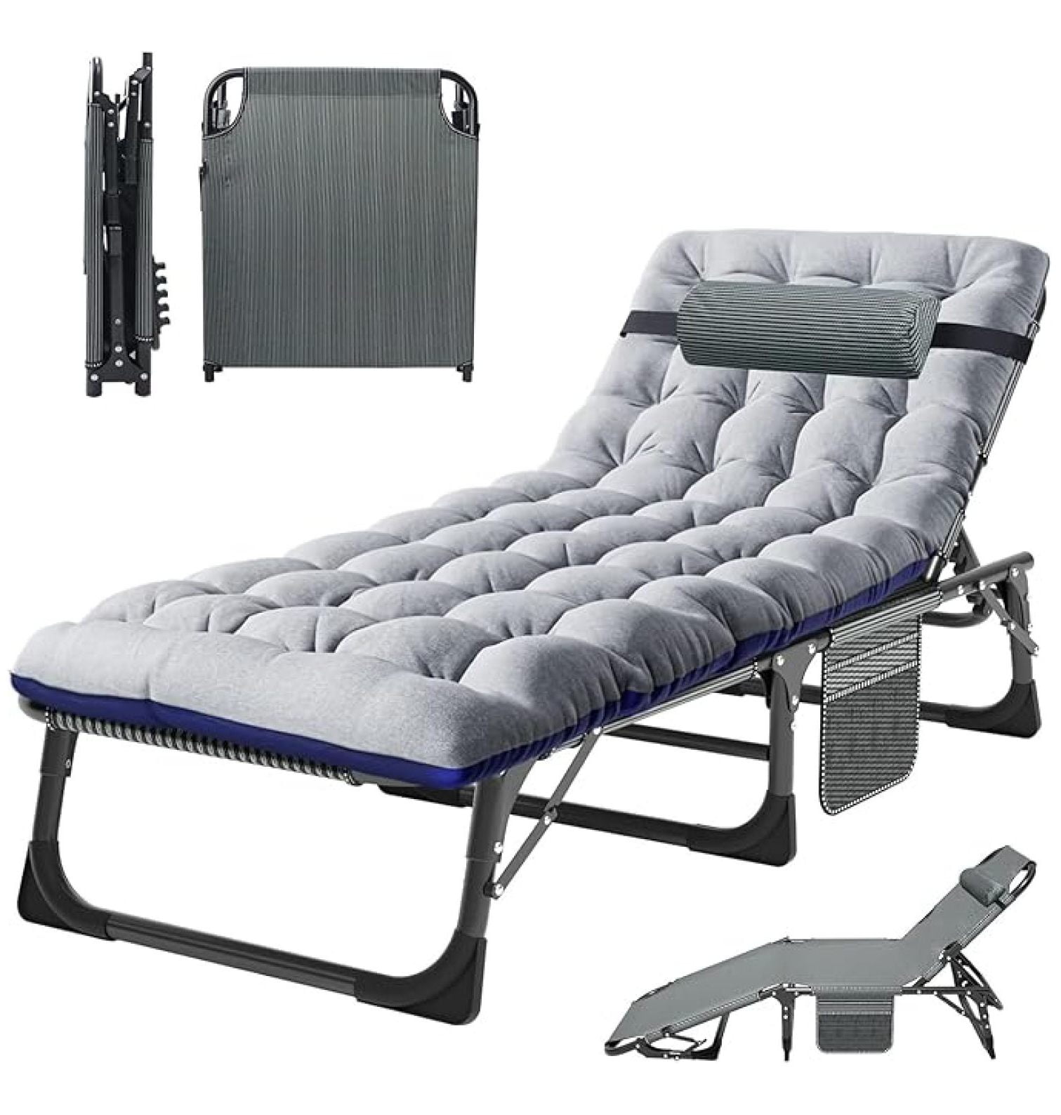 Folding Bed with Mattress, Portable Adult Cot for Guests - Foldable ...