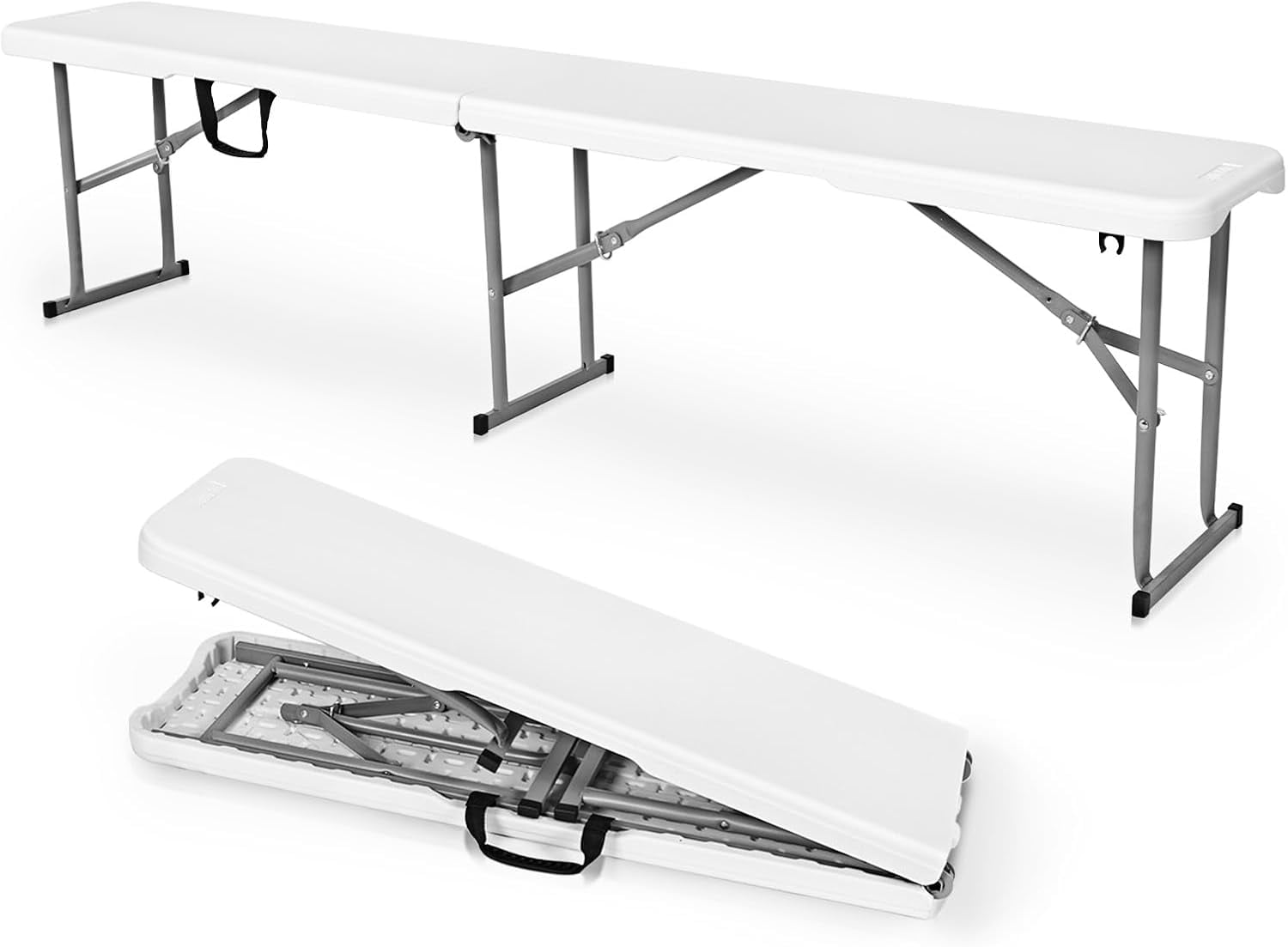 Folding Bench 6 Foot, Plastic Folding Bench Seat Portable Foldable ...