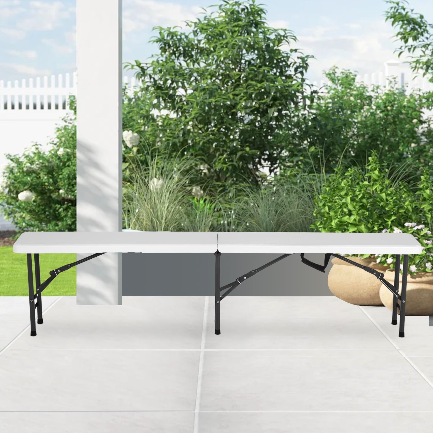 Niam Velo 6FT Foldable Plastic Bench, Portable for Camping Dining Party ...