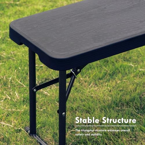 Folding Benches 6ft 2 Pack, Durable Foldable for Indoor and Outdoor Use ...
